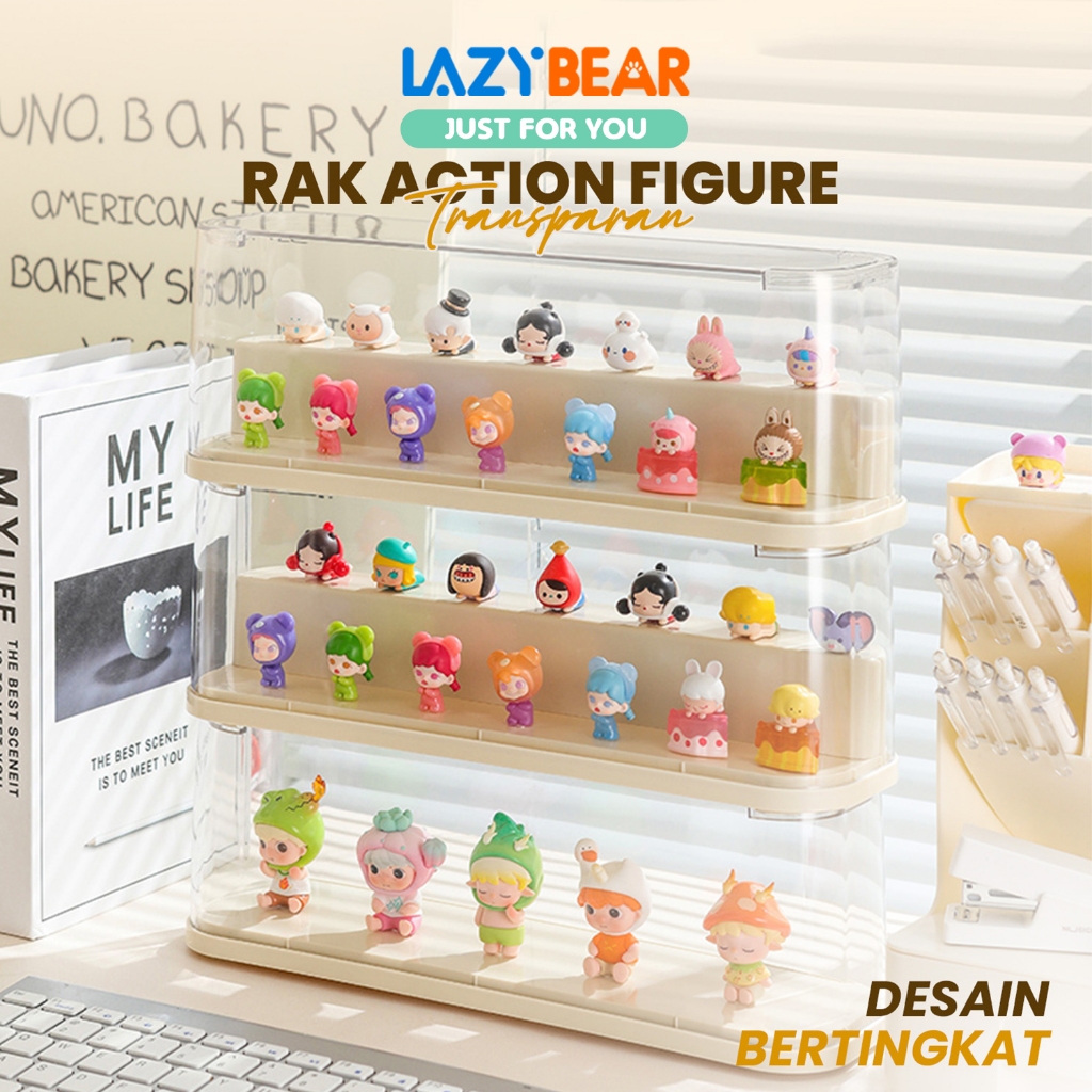 5% LAZY BEAR Display Rack Collection Action Figure Pop Mart Labubu C07 ...