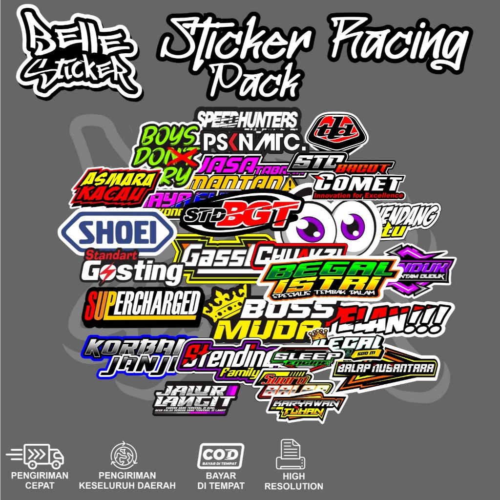 Sponsor Racing Sticker Viral Cool Motorcycle Sticker สติ๊กเกอร์แข่ง ...