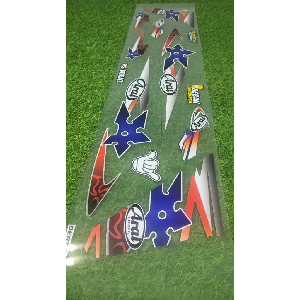 Striping Beat Fi Arai Beat 2012 ถึง 2015 โปร่งใสสติกเกอร์วัสดุพร้อมเสา ...