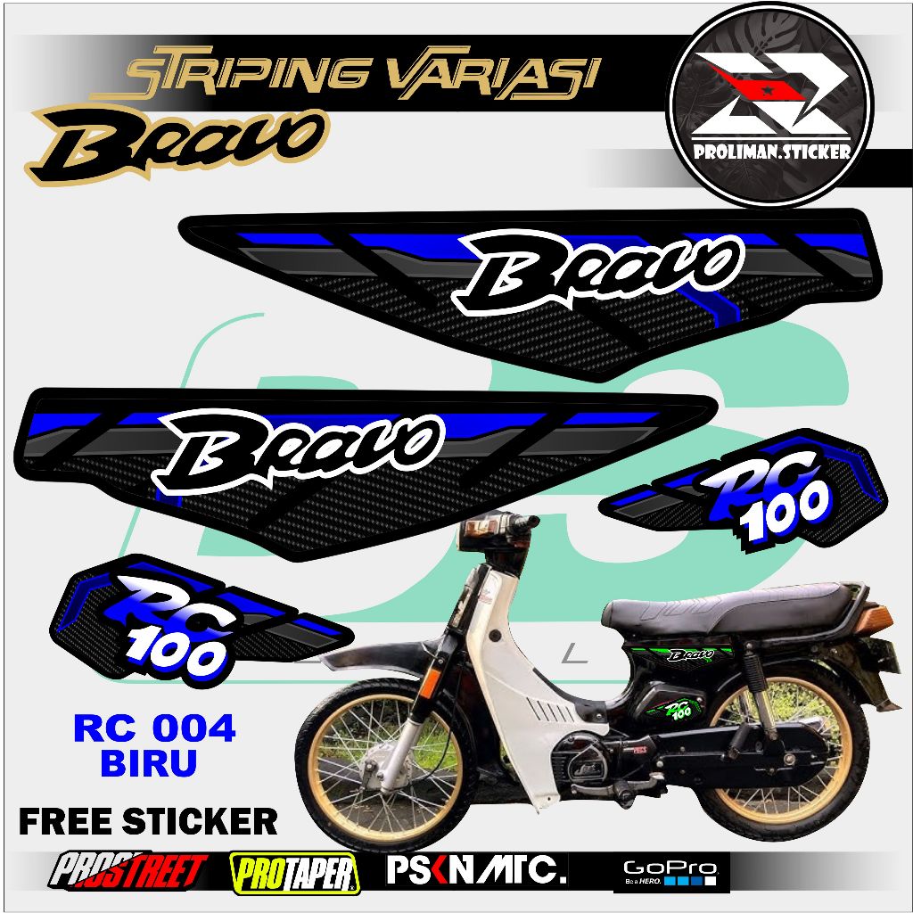 Suzuki BRAVO RC100 MOTORCYCLE VARIATION STRIPING STICKER / SUZUKI BRAVO ...