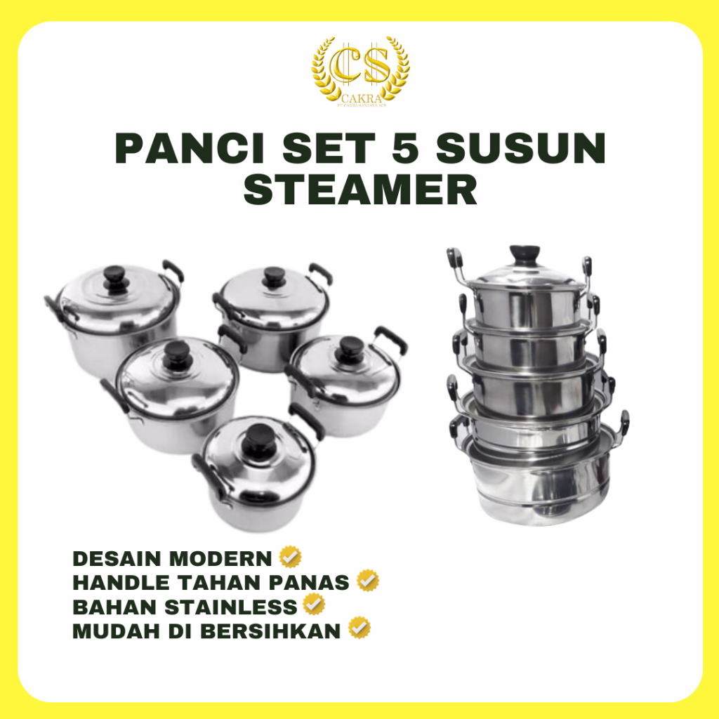 America High Pots panci Set + Steamer (kingko) kingko pan Set 555 ...