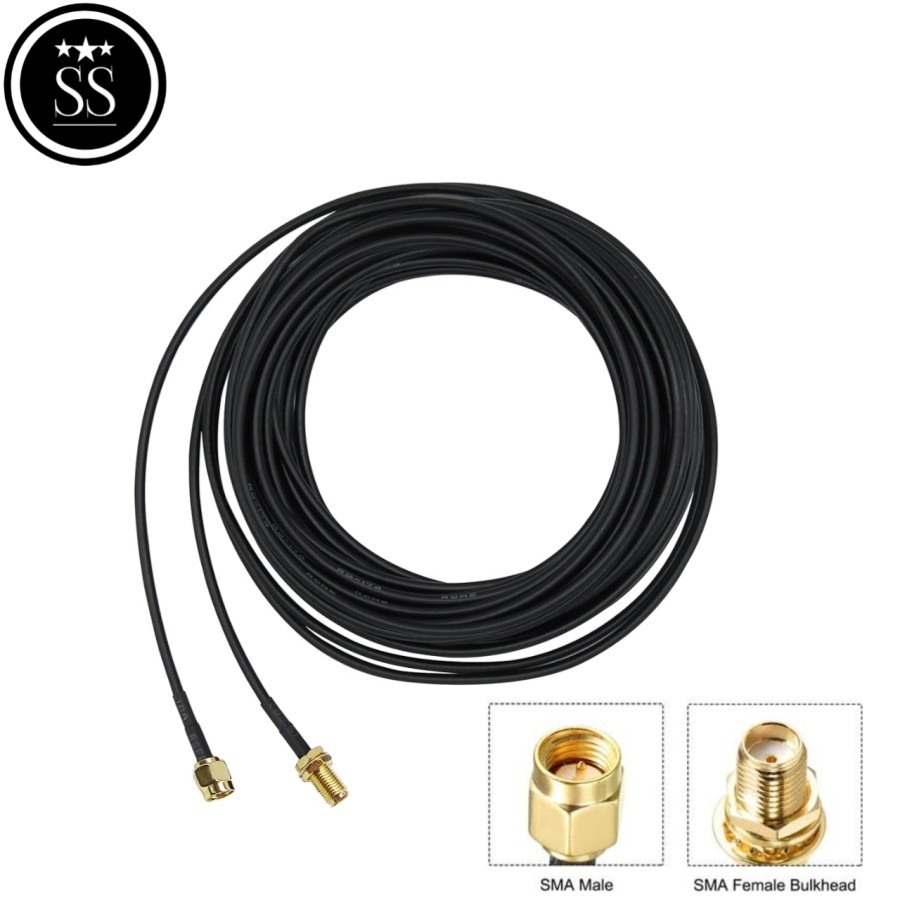 RG174 SMA Male-SMA Female Pigtail Cable / สายต่อเสาอากาศ 25M | Shopee ...