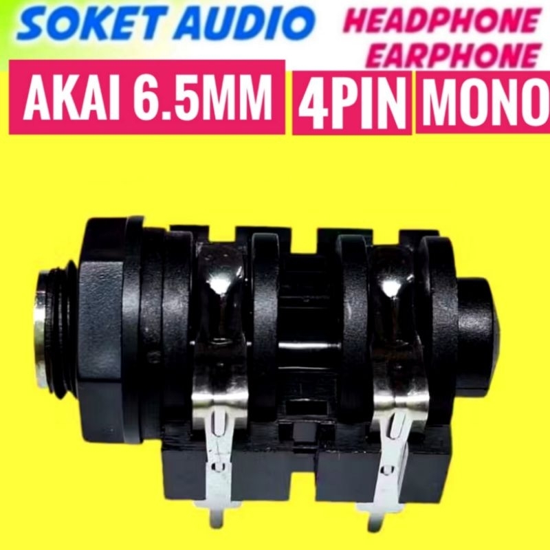 Akai Toa Mono Mic Socket Jack 6.5mm 4 Pin Centipede ไมโครโฟนหูฟังเสียง ...