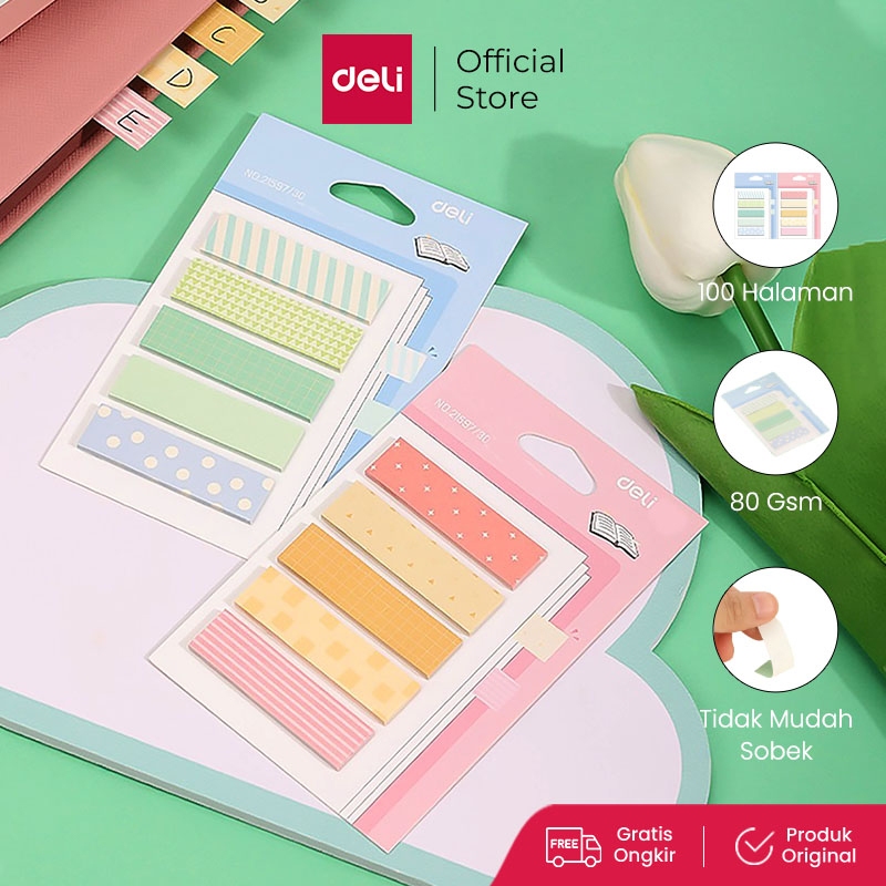 Deli Index Tab / ปากกามาร์กเกอร์ / ฉากกั้นหน้าน่ารัก 100 แผ่น 259XX ...