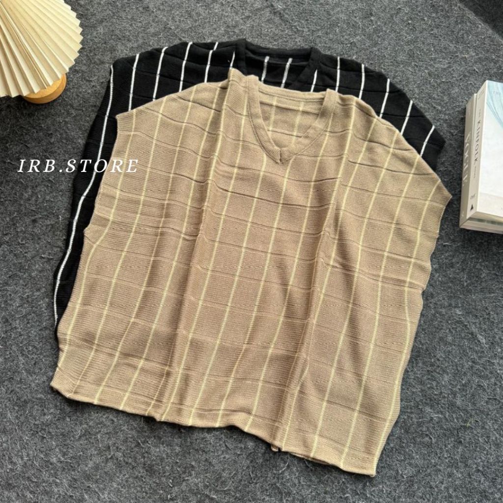 เสื้อกั๊กสตรี | Oversize V-NECK COLLAR SALUR KNIT VEST ใหม่ล่าสุด ...