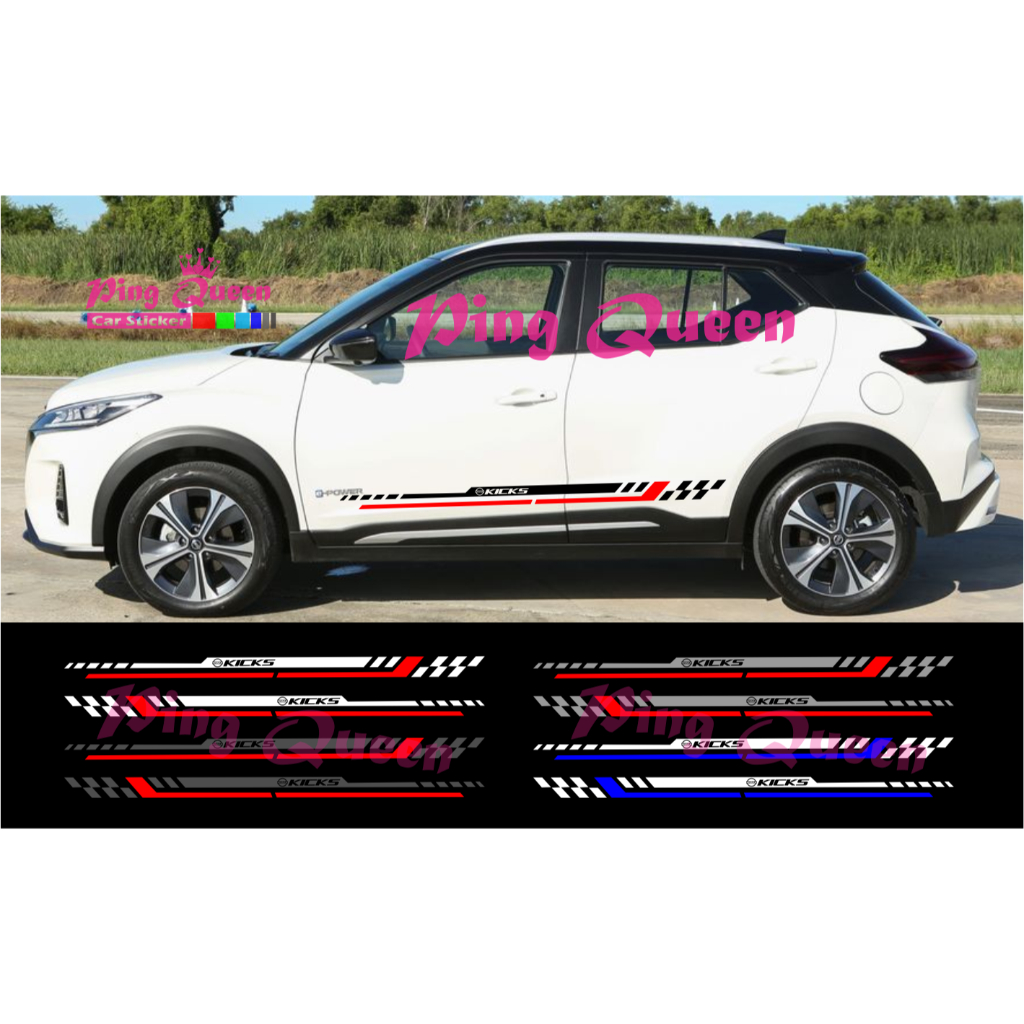 Kicks CAR SIDE BODY STICKER NISSAN KICKS สติ๊กเกอร์ตัดรถยนต์ | Shopee ...