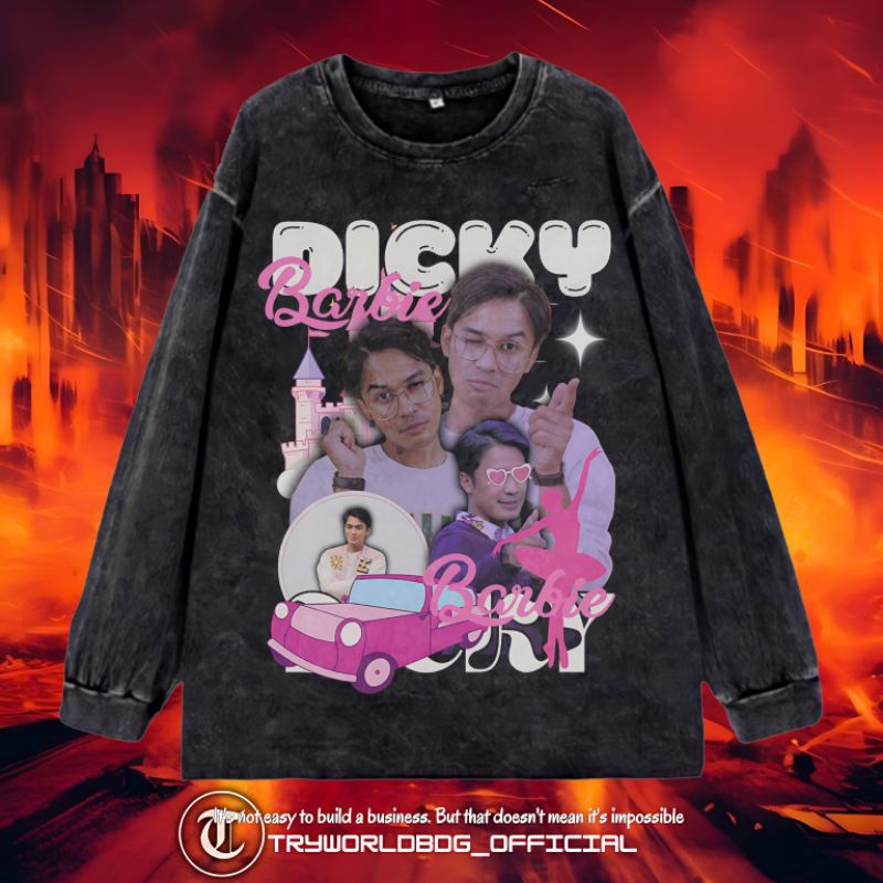 TRYWORLDBG OFFICIAL "DICKY DIGIE" LONGSLEEVE | เสื้อยืดโอเวอร์ไซส์ ...