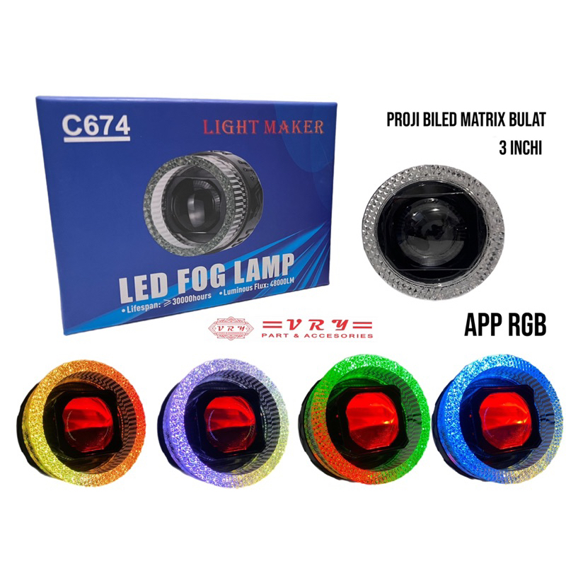 PROJI BILED Matrix Round Shourd RGB App 3 นิ้ว Lightmaker C674 | Shopee ...