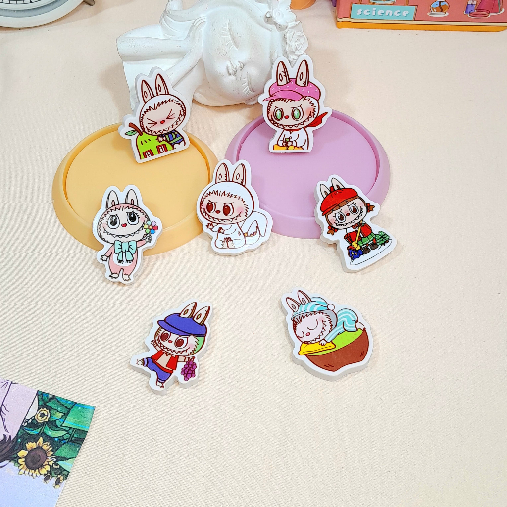 Labubu Flat Eraser in Plastic (1 ชิ้น) พร้อมลายสุดน่ารัก / Labubu ...