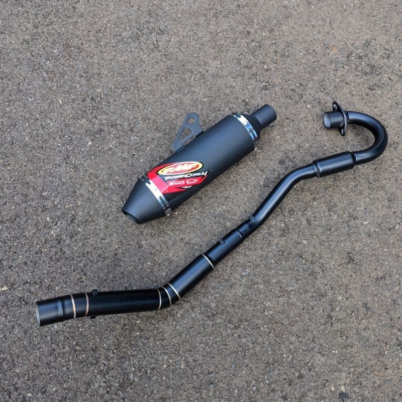 ท่อไอเสียท่อแข่ง 38 มม.FMF Powercore4 สีดําเต็มรูปแบบสําหรับ CRF 150 ...