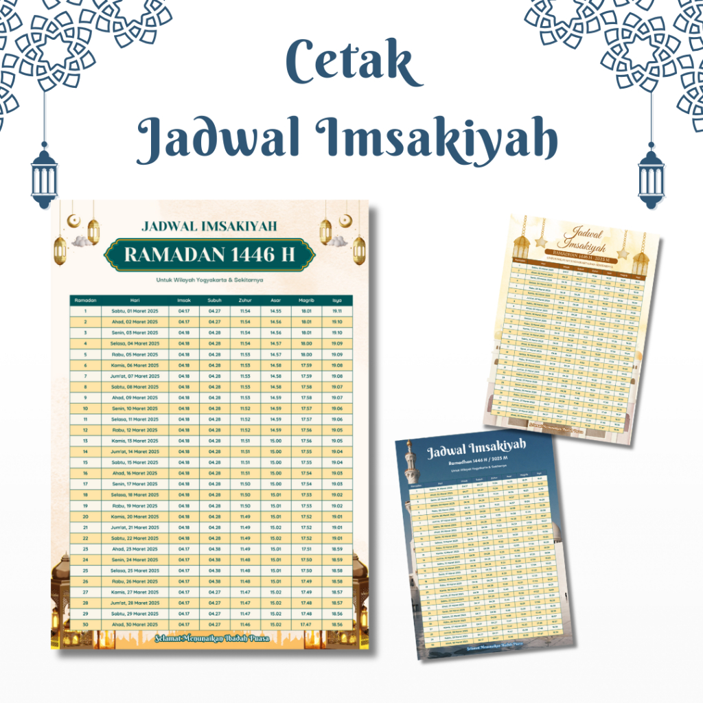 [A4] พิมพ์ JADWAL IMSAKIYAH - RAMADHAN 1446 H/ 2025 M PRINT JADWAL IMSYAK | Shopee Thailand
