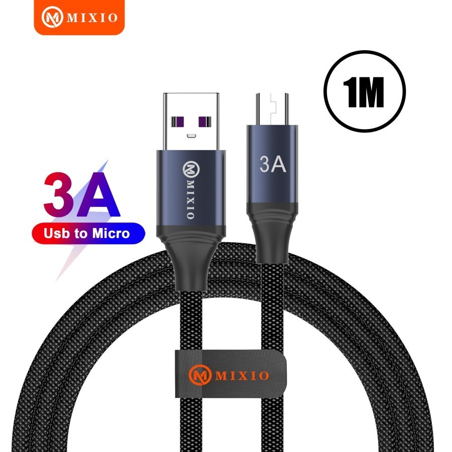 สายเคเบิลข้อมูล Mixio Micro Usb 3A ชาร์จเร็ว ชาร์จเร็ว Android 1M ...