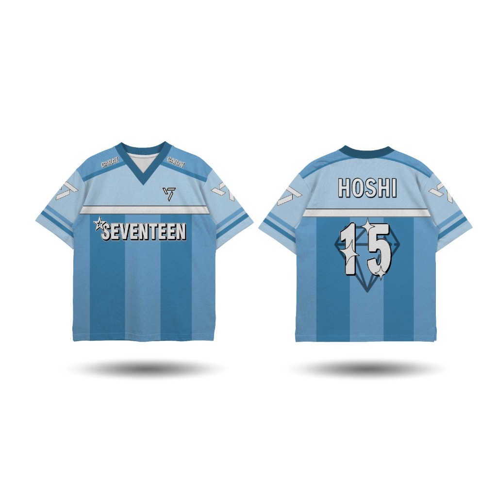 Seventeen Kpop Baseball Jersey Vintage Boxy ขนาดใหญ่กะรัต Seventeen ฟรี ...