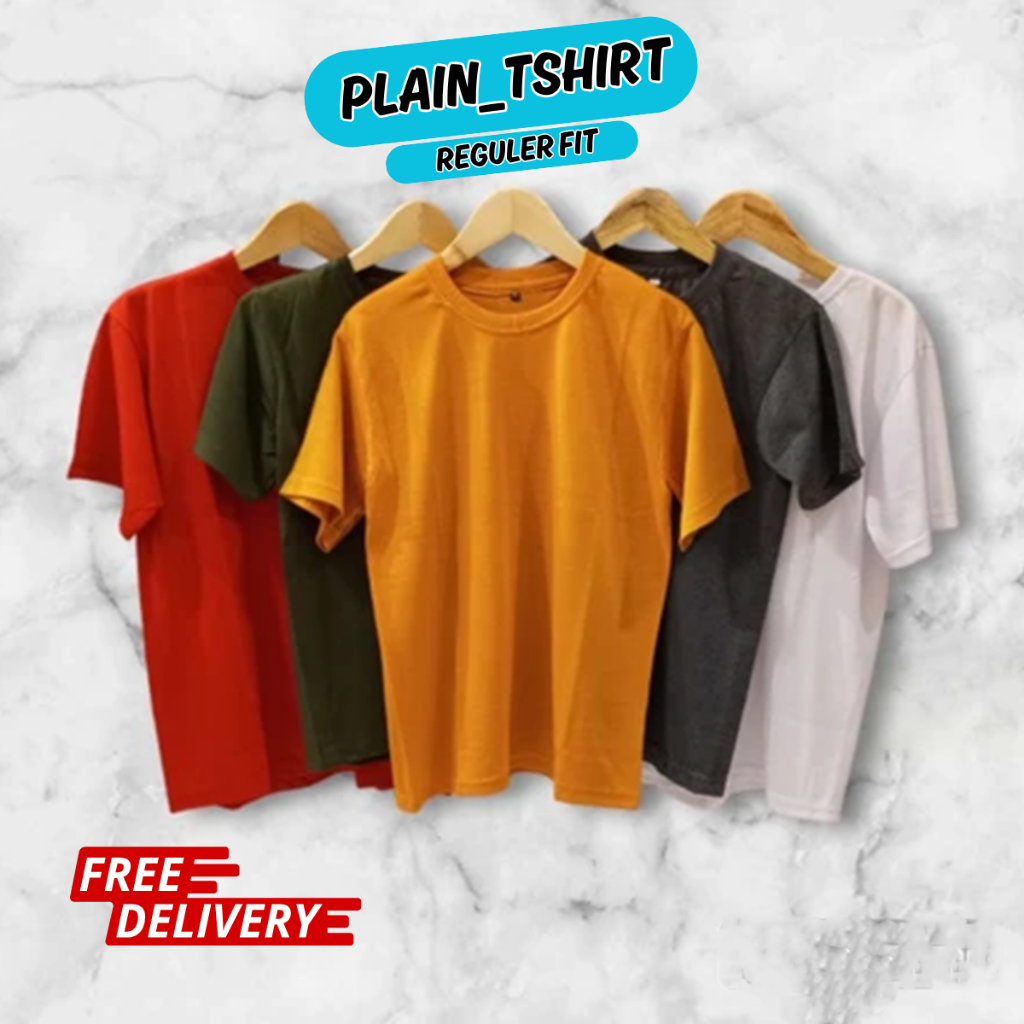 Premium COMBED Semi-Cotton Adult Short Sleeve Plain T-Shirt for Men and ...