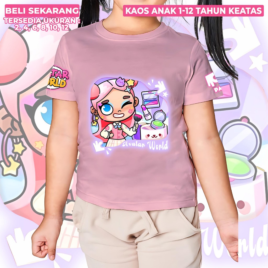 ชุดเด็ก | Avatar WORLD MAKE UP GAME MOTIF เสื้อยืด| เสื้อยืด Distro ...