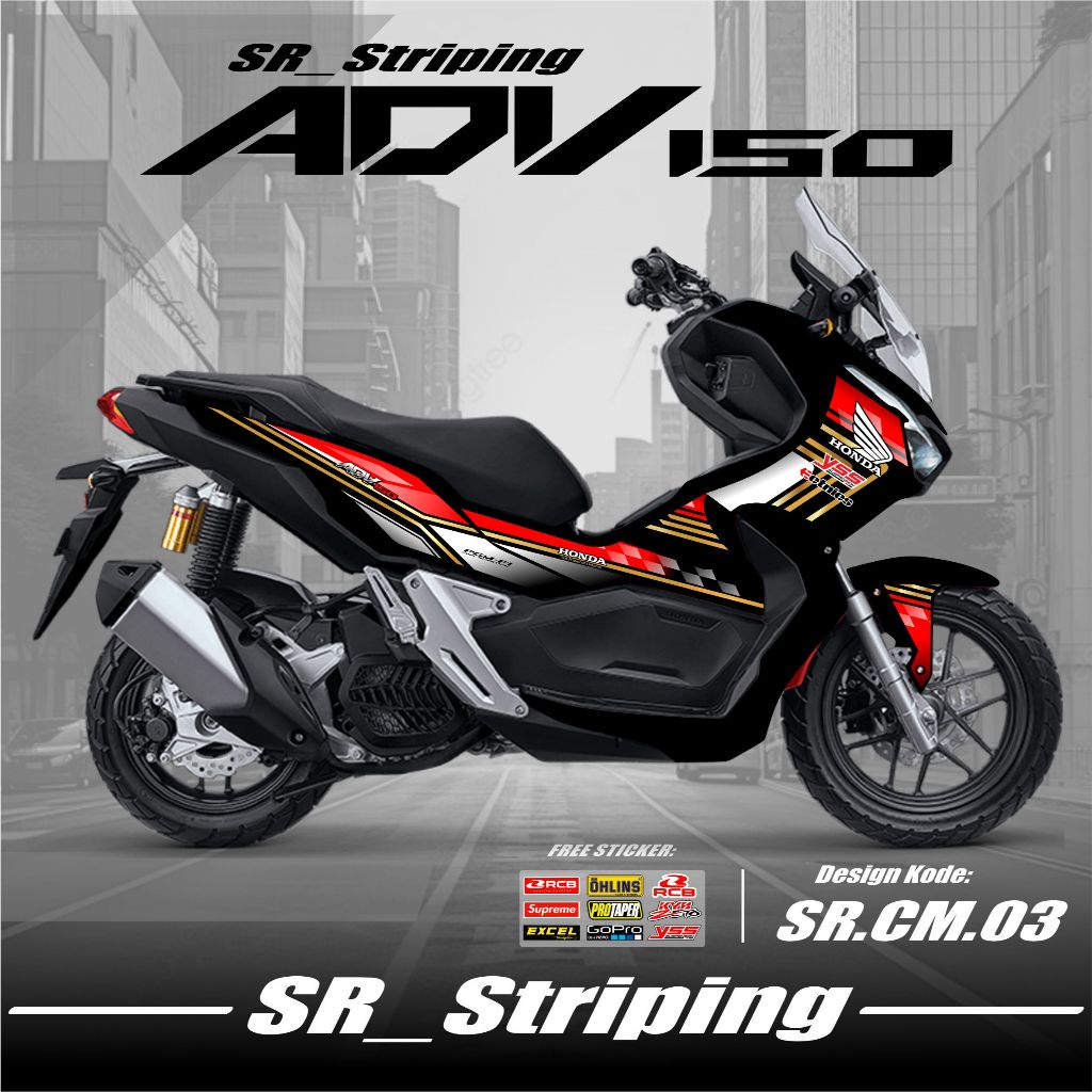 Striping Sticker ADV 150 Graphic Design Motif Semi Full Body Motorcycle ...