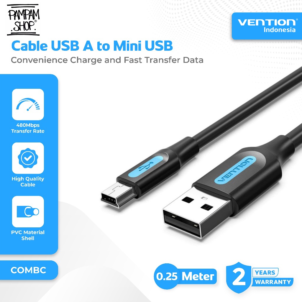 VENTION COMBC USB 2.0 ถึง Mini USB TYPE B 5 Pin ข้อมูลสายสําหรับกล้อง ...