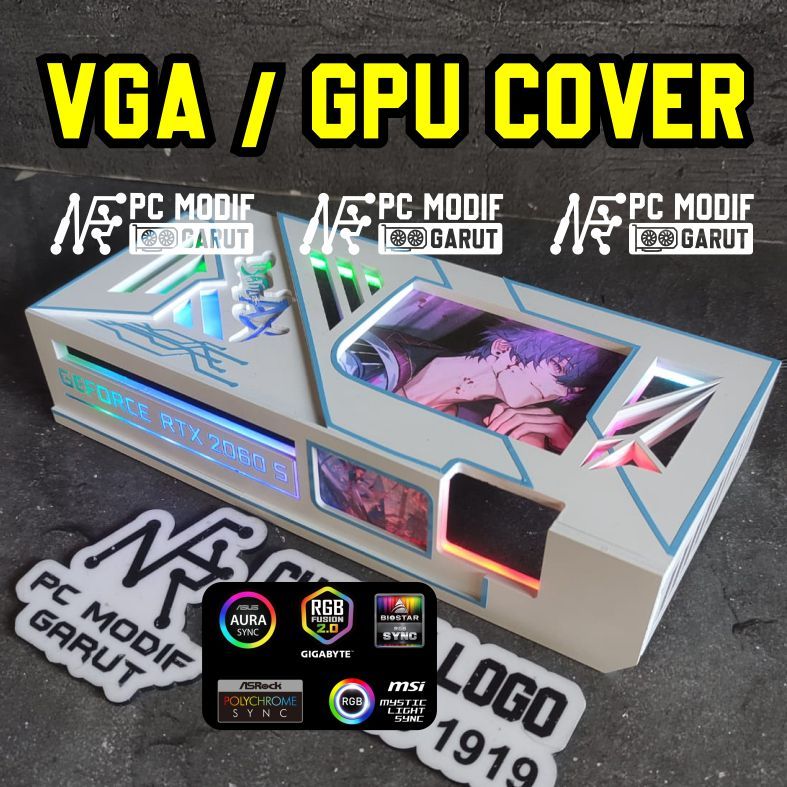 ฝาครอบ GPU ฝาครอบ VGA ANIME EDITION โลโก้ที่กําหนดเอง LED ARGB | Shopee ...