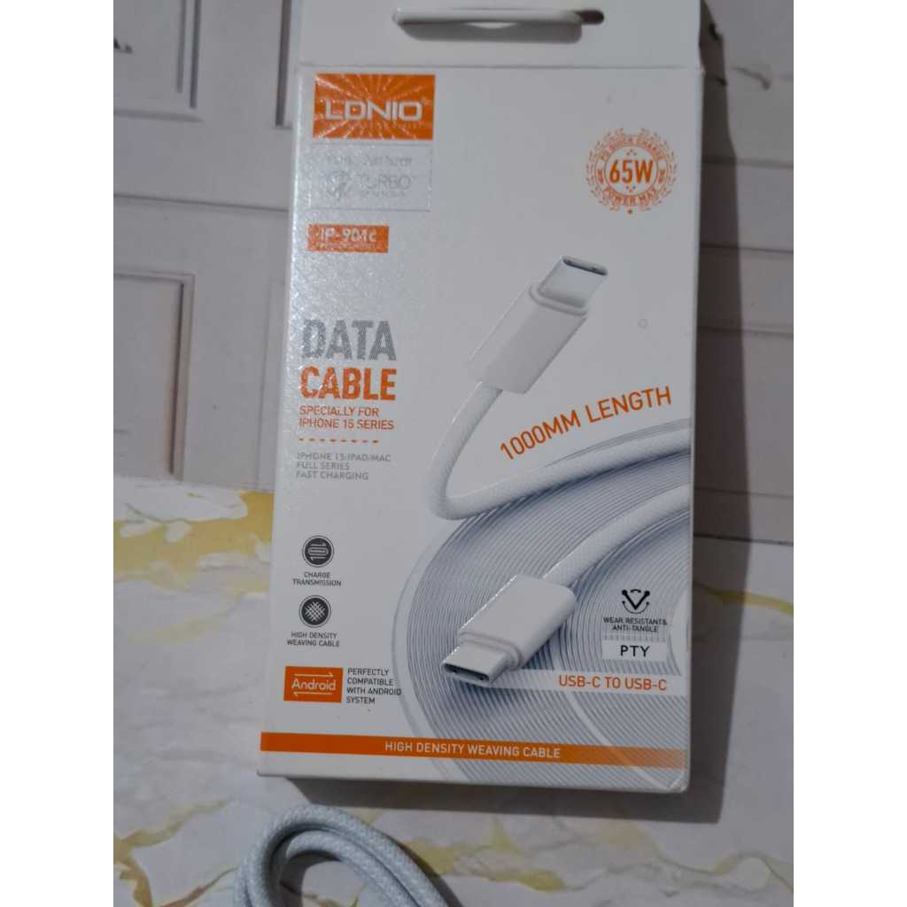 สายเคเบิลข้อมูล LDNIO LC901 USB C to type C 65W PD QC 3.0 สายชาร์จเร็ว 1 เมตร | Shopee Thailand