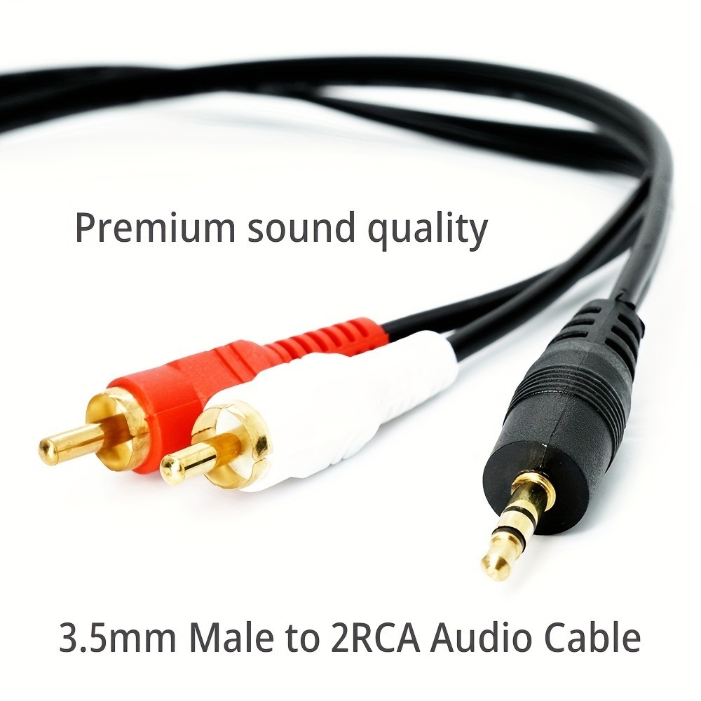 สาย AUX-RCA พรีเมี่ยม 3.5 มม. 1.5M 2M 3M | คอนเนคเตอร์สีทอง, แอนตี้-ดิส | ราคาถูก! | Shopee Thailand