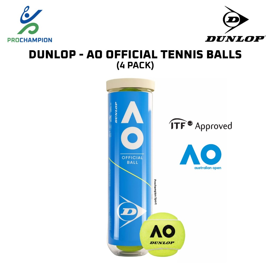 ลูกเทนนิส Dunlop Original Australian เปิด AO จํานวน 4 อัน | Shopee Thailand