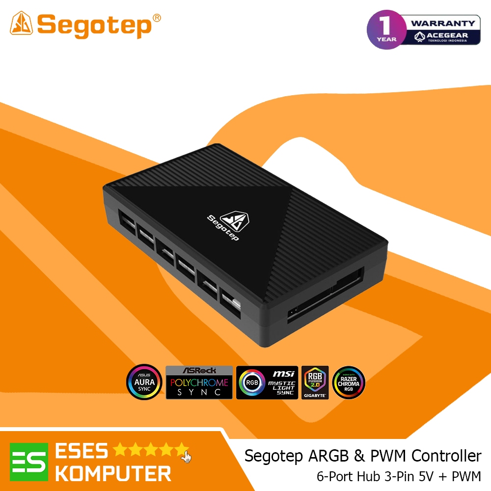 Fan Hub Segotep ARGB & PWM Controller 6-Port Sync Universal | 5v 3-Pin ...