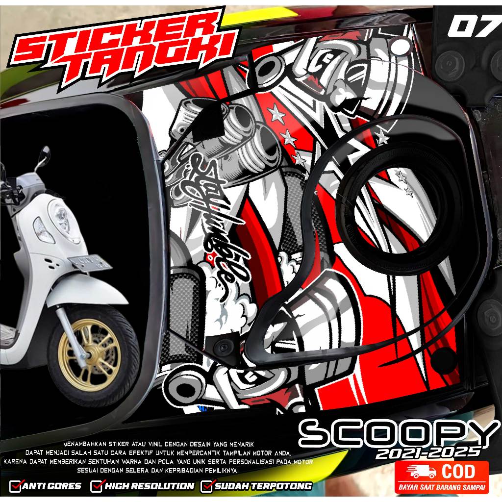 Scoopy TANK STICKER 2021-2025 - 2021-2025 SCOOPY GASTOLINE TANK ...
