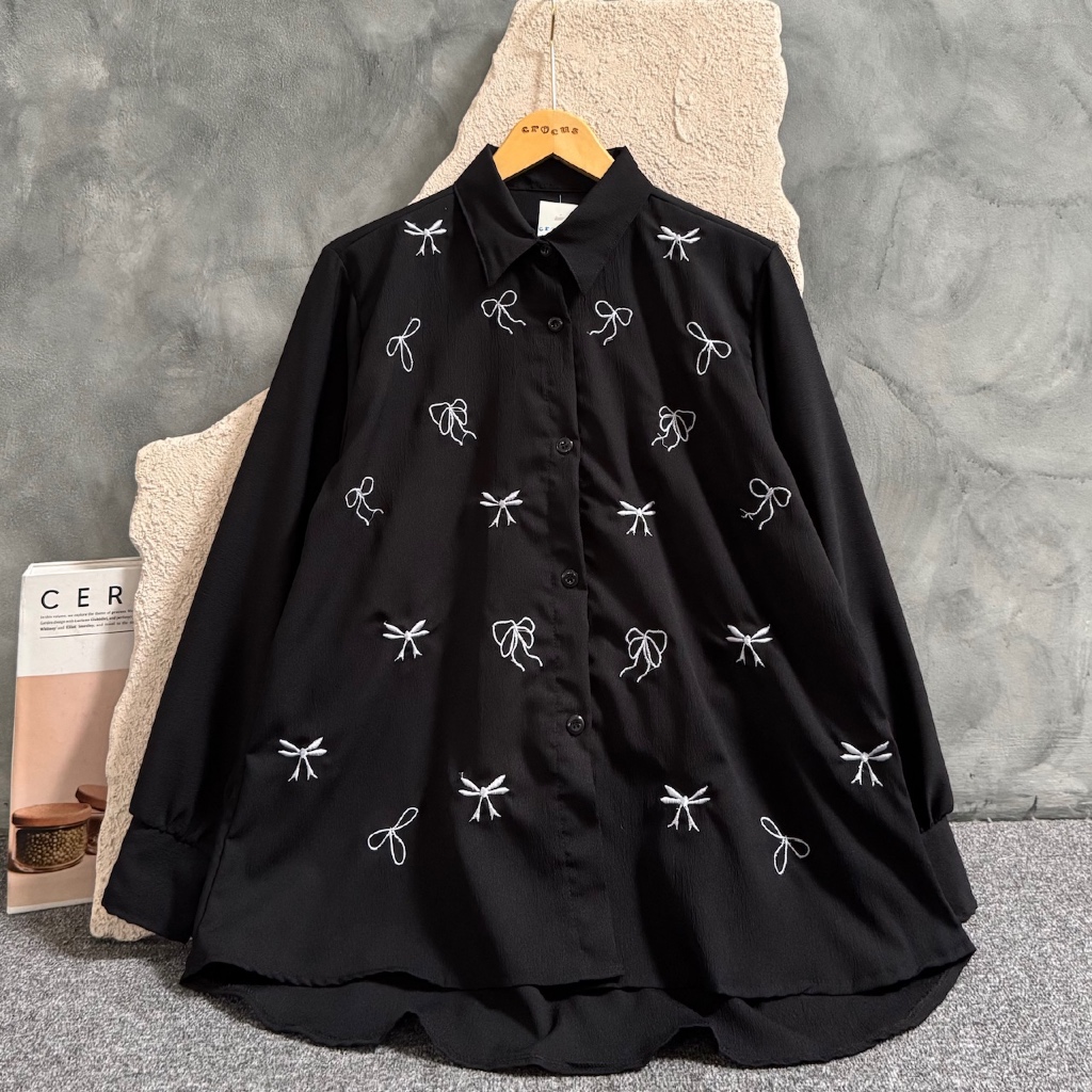 KEMEJA PIKKA เย็บปักถักร้อย Top Blouse Ribbon - เสื้อเชิ้ตปักผู้หญิง ...