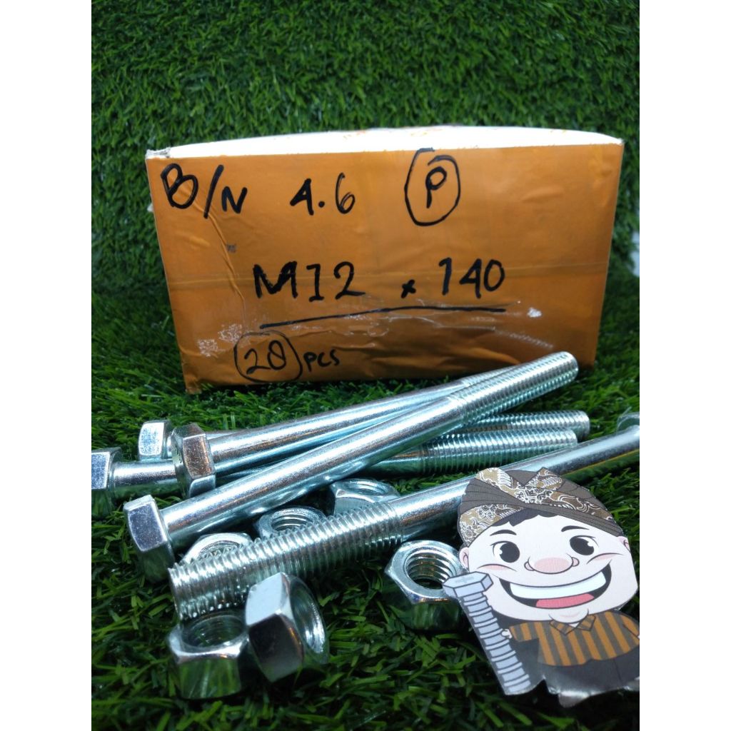 Putih สีขาว M12 x 140 น็อตเหล็ก (คีย์ 19) | Shopee Thailand