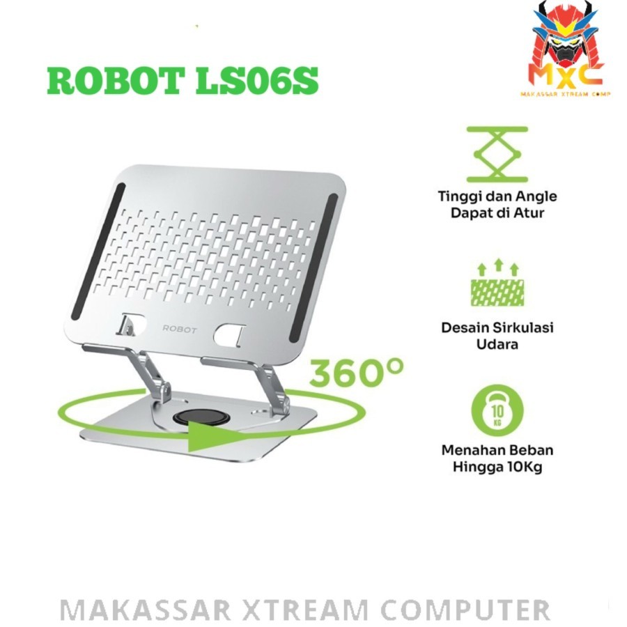 ROBOT RT-LS06S ขาตั้งแล็ปท็อปแบบพกพาพับได้ 360° การหมุน | Shopee Thailand