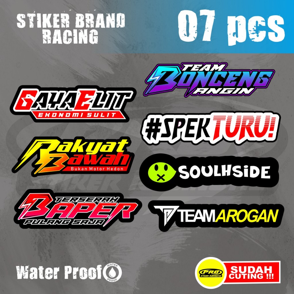 Saya Sticker PACK CONTAINS 7 ชิ้น ยี่ห้อ RACING I HAVE VYNIL QUALITY ...
