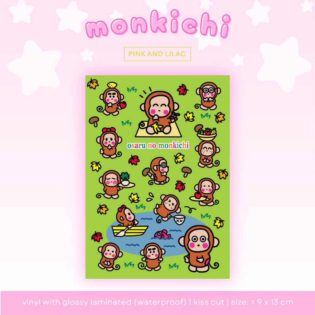 สติ๊กเกอร์แผ่น Osaru no Monkichi | Deco Sticker ญี่ปุ่น | Shopee Thailand