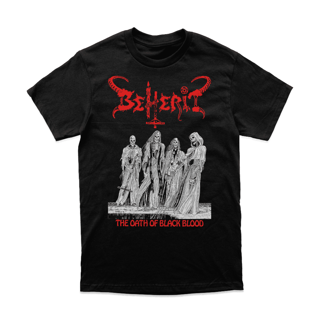เสื้อยืดวงดนตรี Beherit Black Metal "The Oath Of Black Blood" สินค้า ...