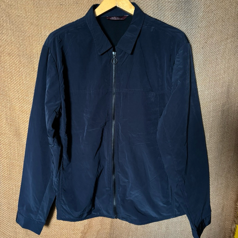 Zara Man Basic Dark Charcoal Coach Jacket Man | Shopee Thailand