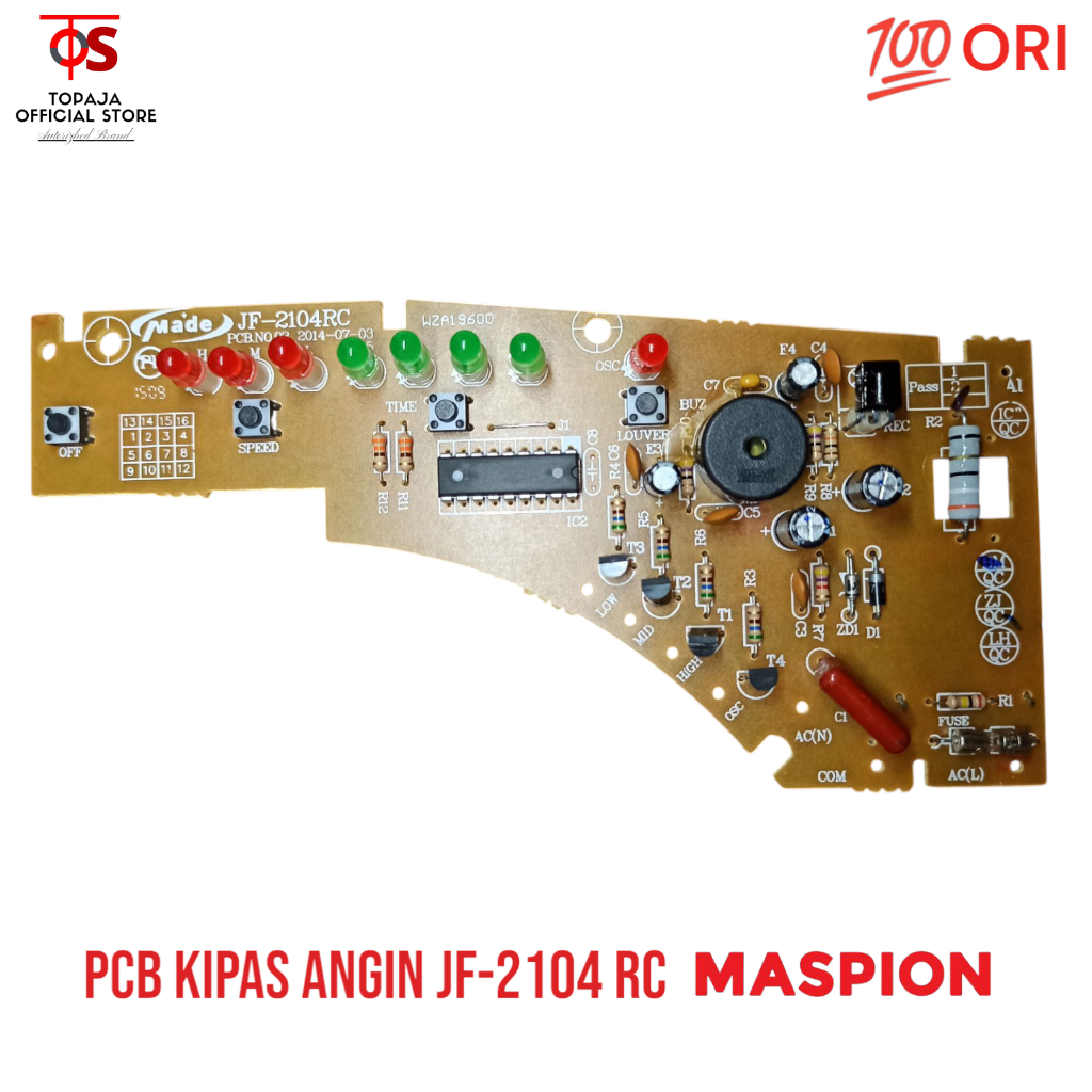 MASPION Box Fan JF-2104RC Fan PCB - Original MASPION JF-2104 RC Fan PCB ...