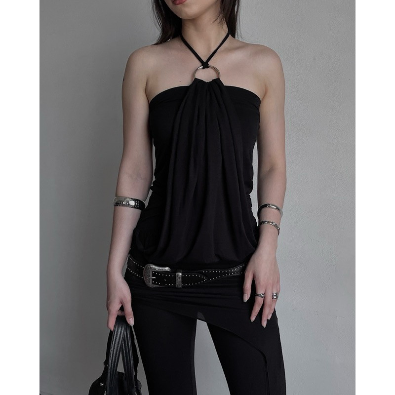 ใส่ Sarey - Britney Tank Top - ห่วงคล้องคอ - Y2K - สไตล์สตรีท | Shopee ...