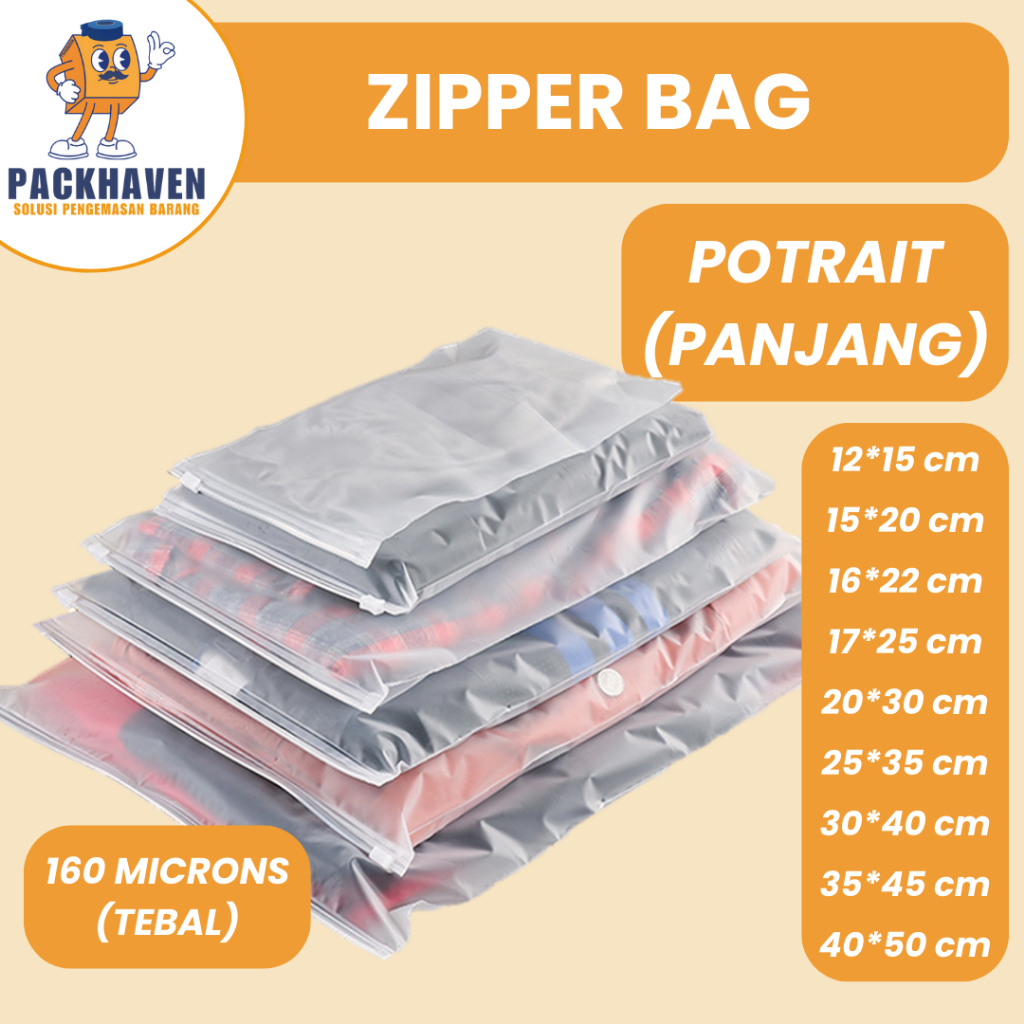[Portrait] Zipper Bag PackHaven Long Doff/Clear/Zipper Lock Storage ...