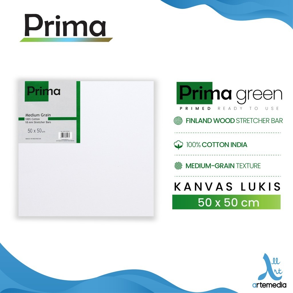 Prima Green 50x50cm Cotton Canvas / Prima Canvas | Shopee Thailand