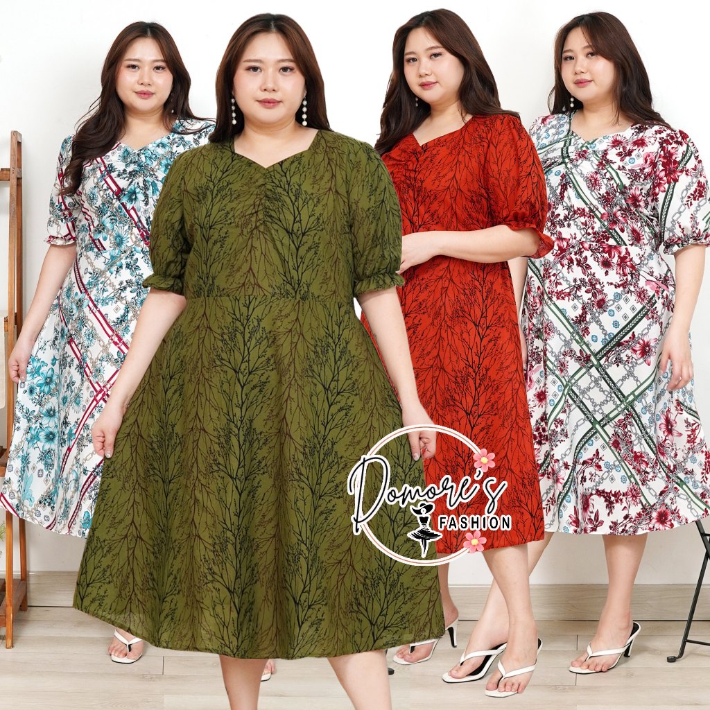 Domore Dress Jumbo Motif for Adult Women เสื้อผ้าจัมโบ้ล่าสุด ชุดเดรส ...