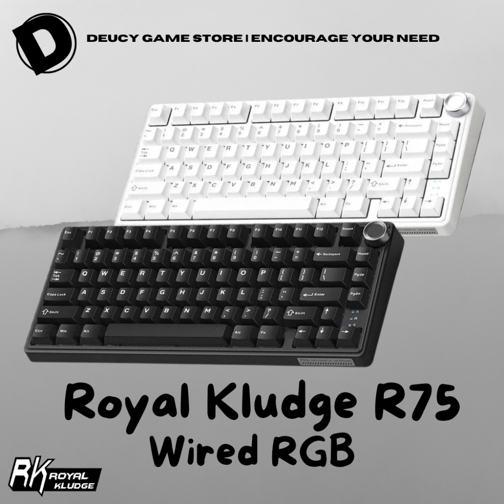 Royal Kludge RK R75 คีย์บอร์ดแบบมีสายปะเก็นพร้อม RGB และปุ่มมัลติมีเดีย ...