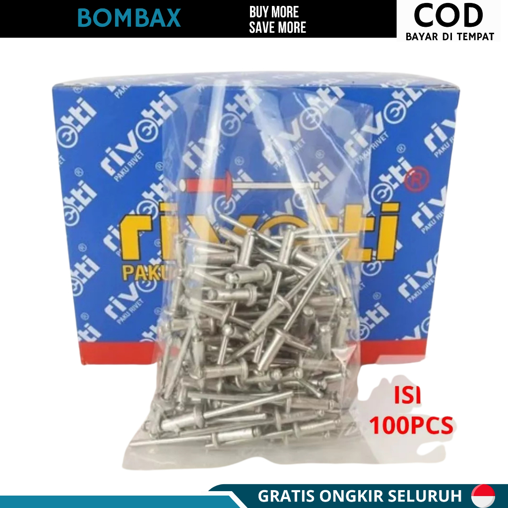 ตะปูหมุดย้ํายี่ห้อ Riveti 435 ขนาด 3.2 มม. X 9.5 มม. จํานวน 100 ชิ้น ...