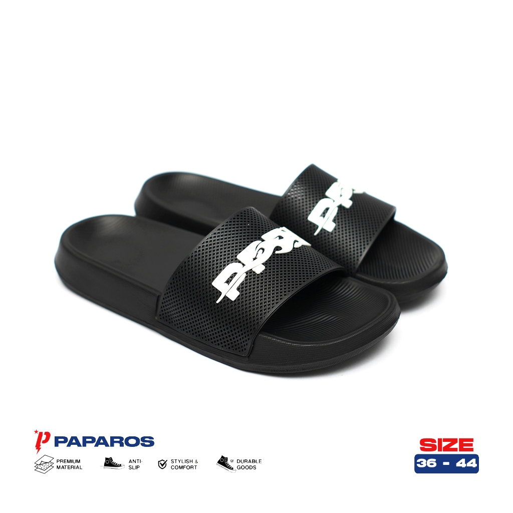 Putih HITAM Paparos Footwear Floxy Series ยางสีดําและสีขาวธรรมดา Slop ...