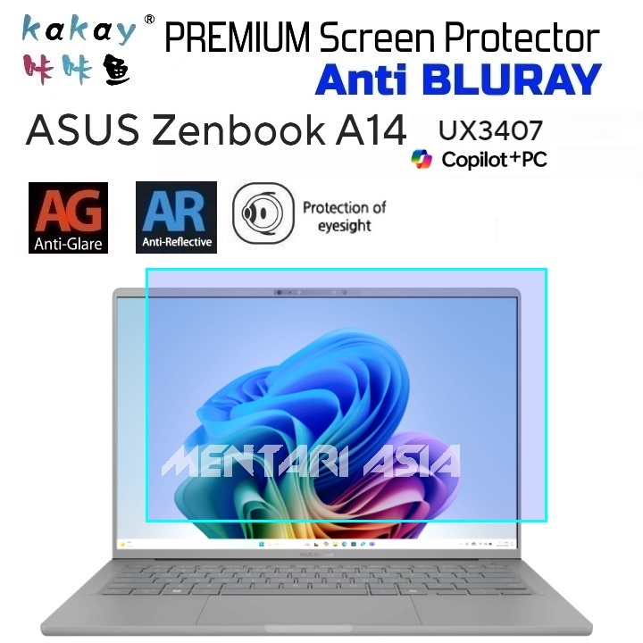 ฟิล์มกันรอยหน้าจอ ASUS ZenBook A14 UX3407 - KAY Premium ANTI BLURAY Eye Protection | Shopee Thailand
