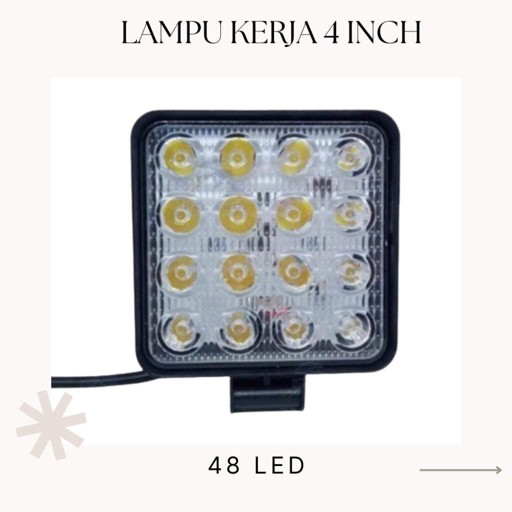 4 นิ้ว 16 LED 48 WATT BOX WORK LIGHT - รถเสริม | Shopee Thailand