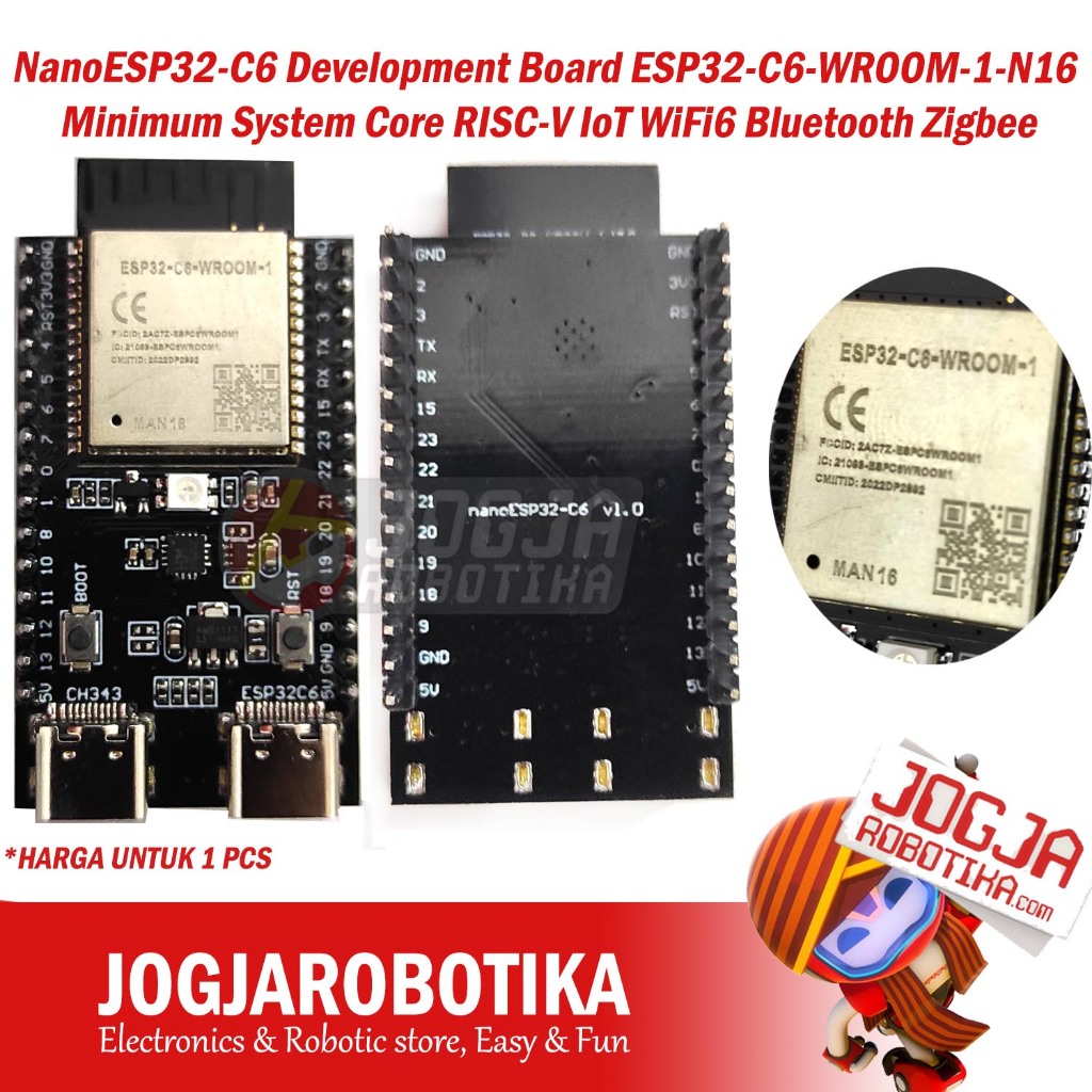 Nanoesp32-c6 บอร์ดพัฒนา ESP32-C6-WROOM-1-N16 ระบบขั้นต่ํา Core RISC-V IoT WiFi6 บลูทูธ Zigbee ...