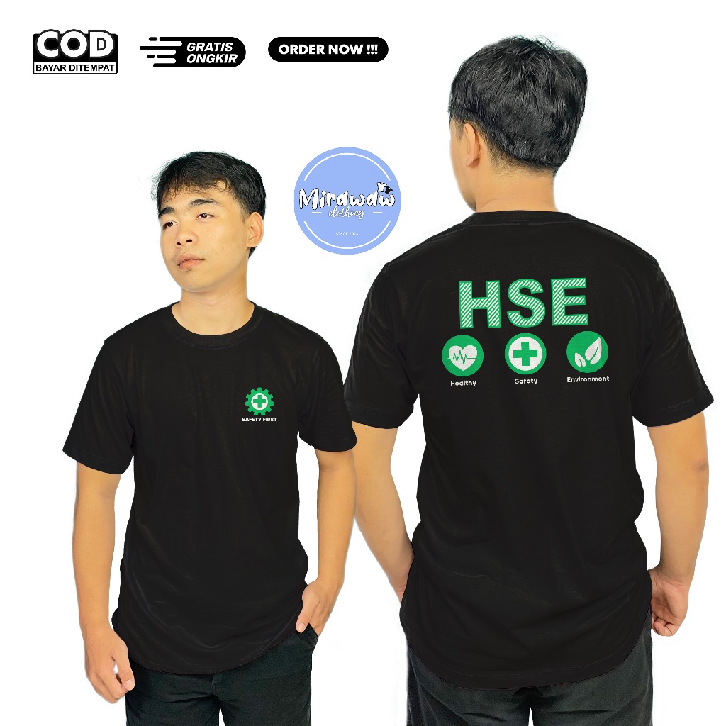 เสื้อยืด Safety FIRST HSE Healthy Safety Environment Distro Clothes ...
