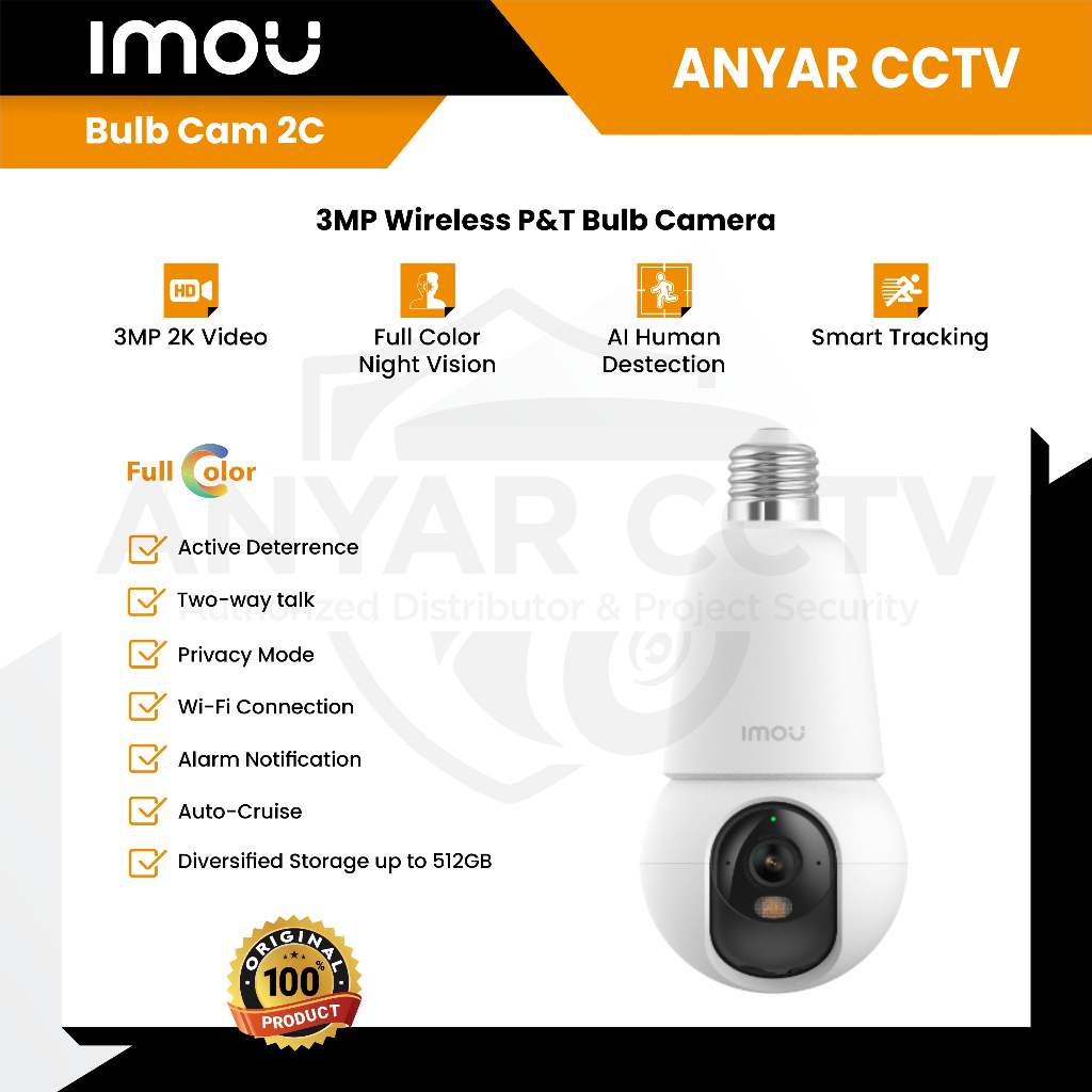 Imou Bulb Cam 2C 3MP หลอดไฟรักษาความปลอดภัยอัจฉริยะและกล้อง | Shopee ...