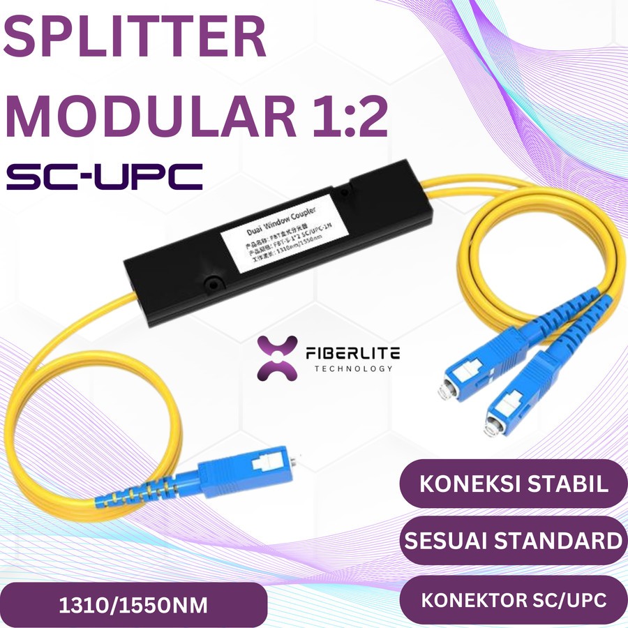 Passive Splitter Modular 1: 2 SC/UPC Fiber Optic Coupler Cable Optic FO ...