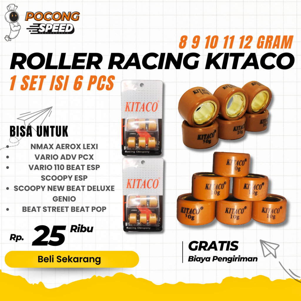 ROLLER NMAX AEROX LEXI ROLLER RACING VARIO ADV PCX ROLLER BEAT FI ...