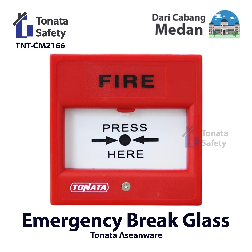 TOMBOL Red Emergency Break Glass Fire Alarm Tonata / Fire Emergency ...
